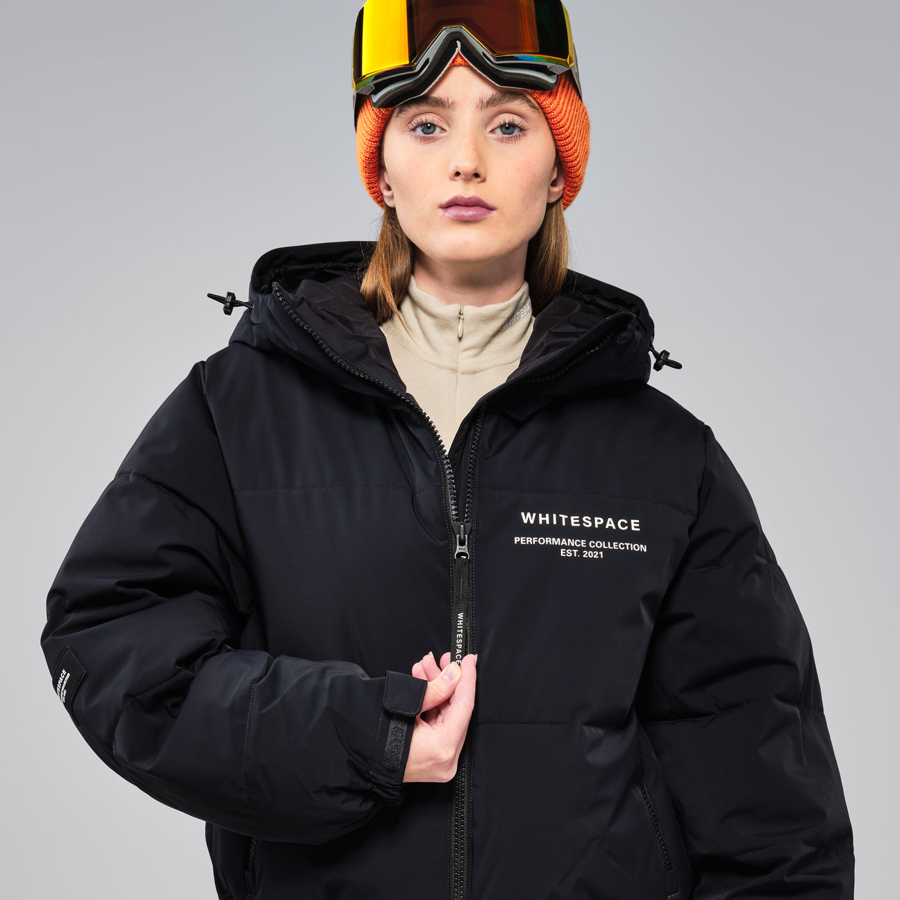 Cropped Puffer Jacket Black Whitespace
