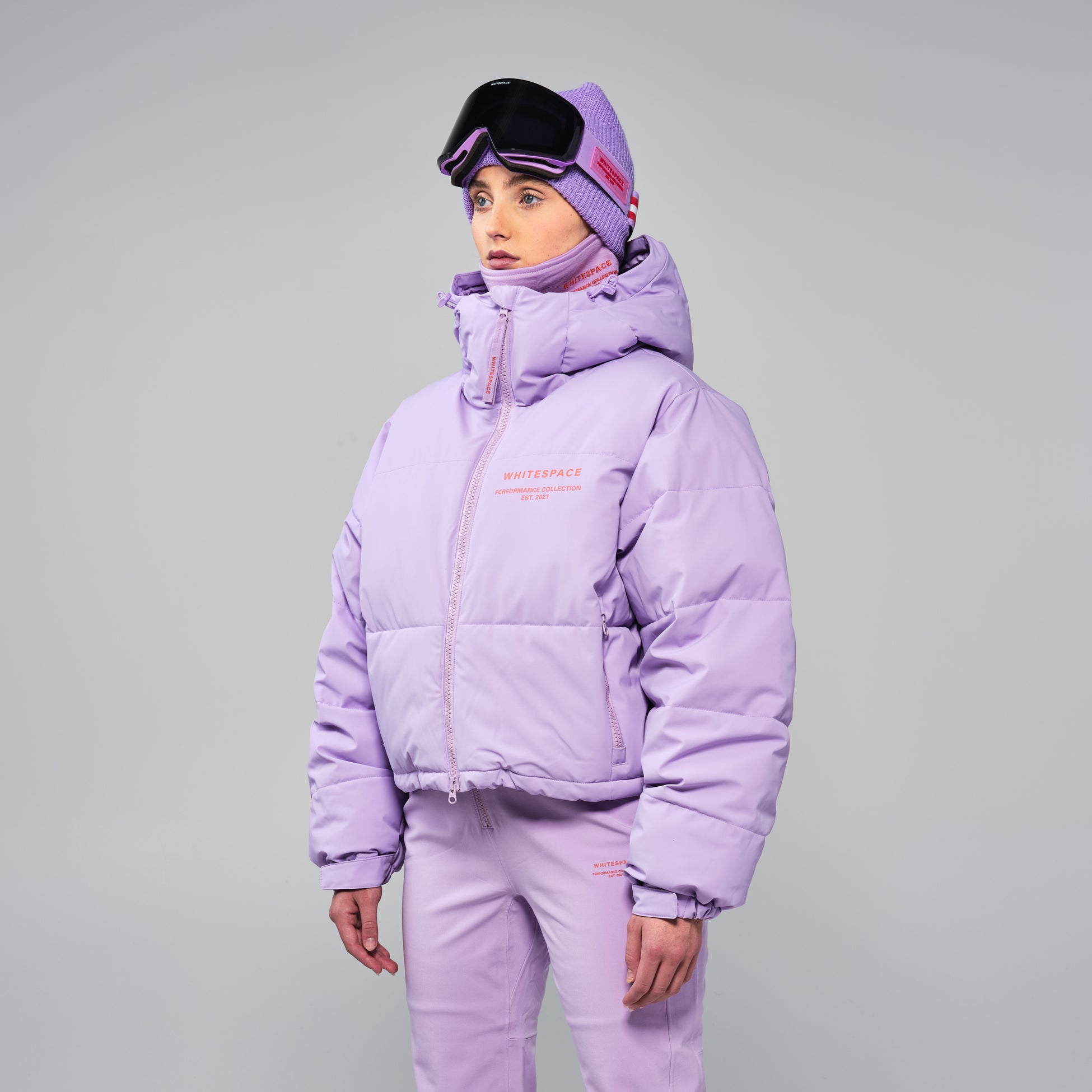 Cropped Puffer Jacket - Lilac Purple – WHITESPACE