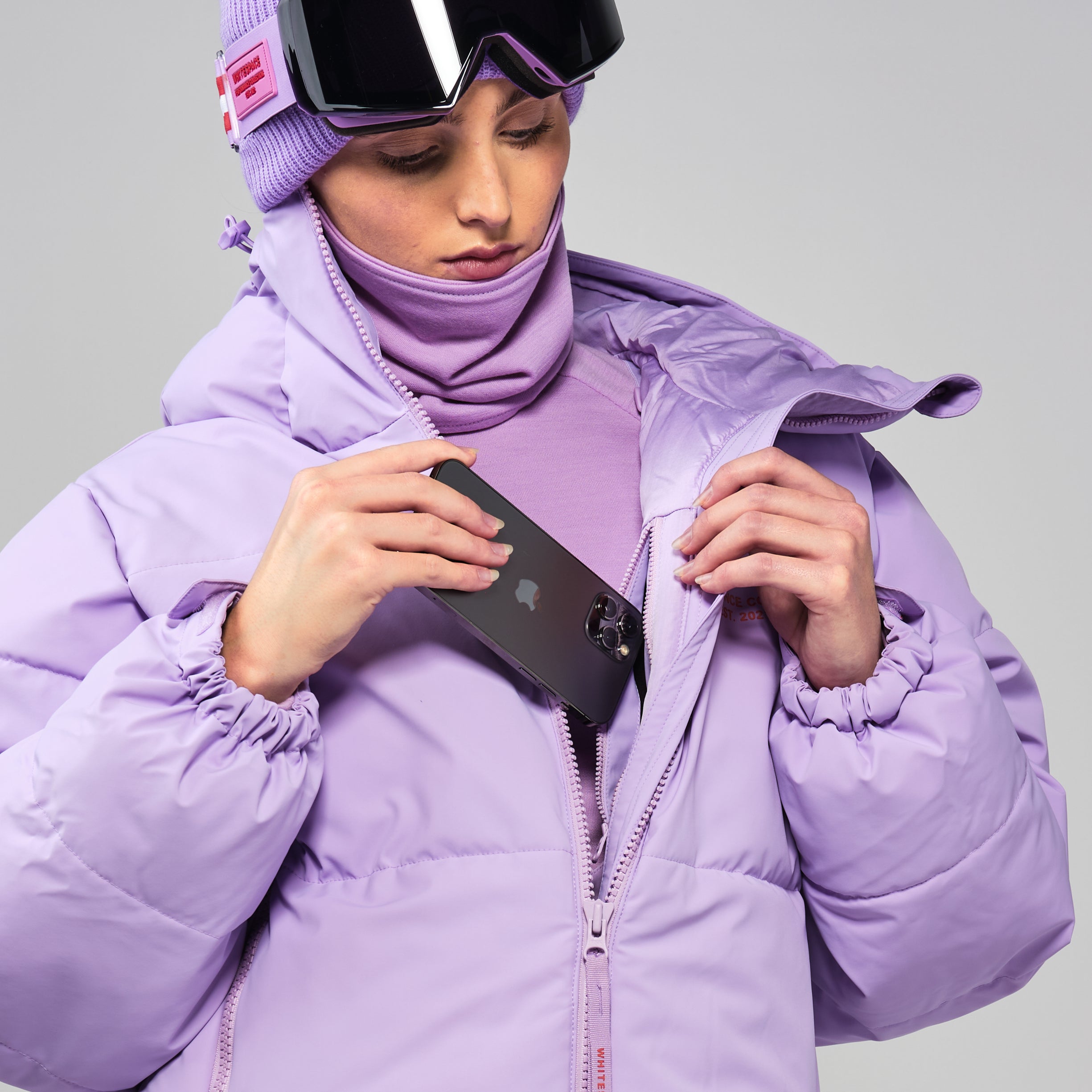 Cropped Puffer Jacket - Lilac Purple – WHITESPACE