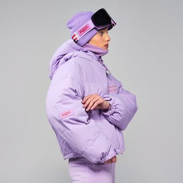 Cropped Puffer Jacket - Lilac Purple – WHITESPACE